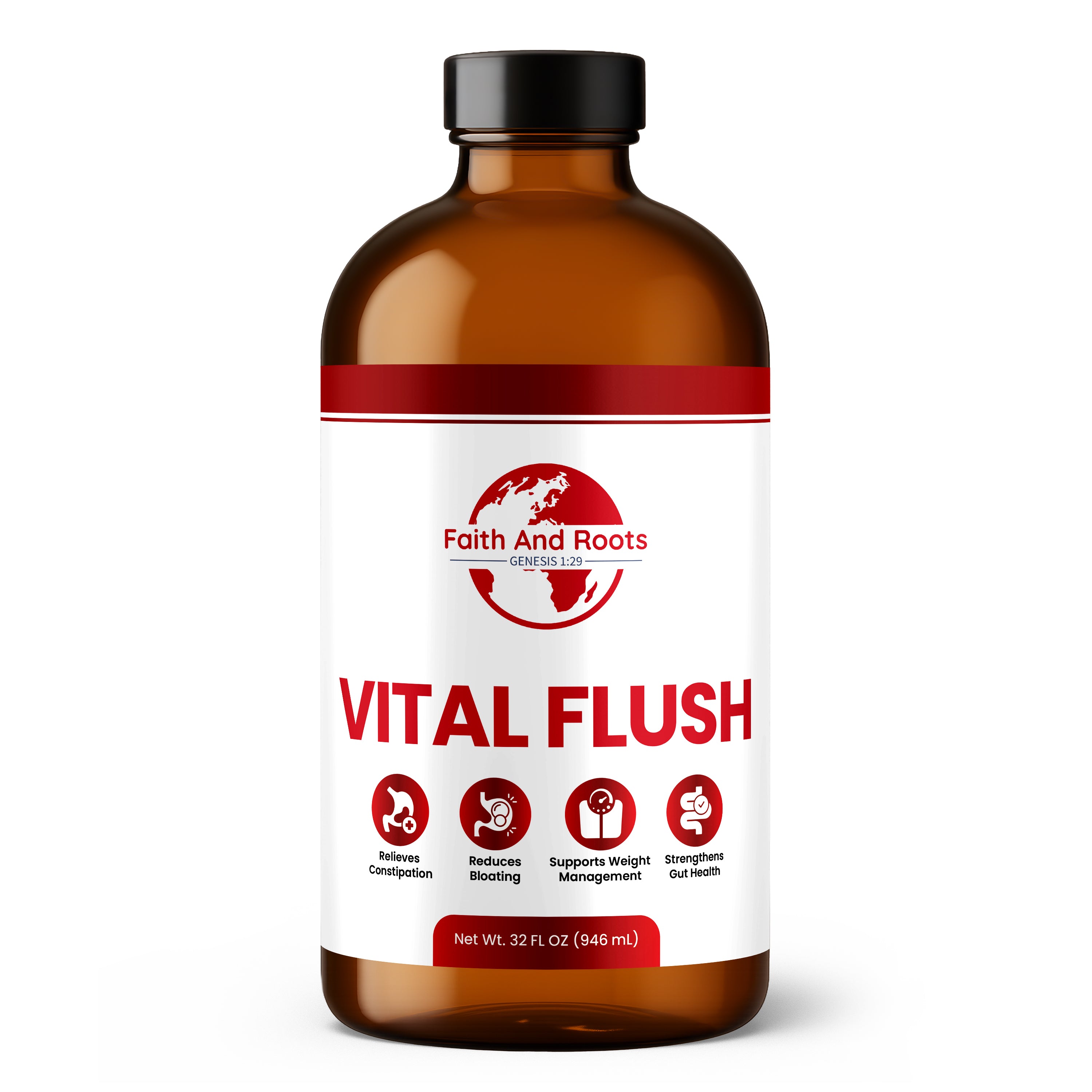 Vital Flush Colon Cleanser 32oz - Natural Detox Formula | Faith And Roots