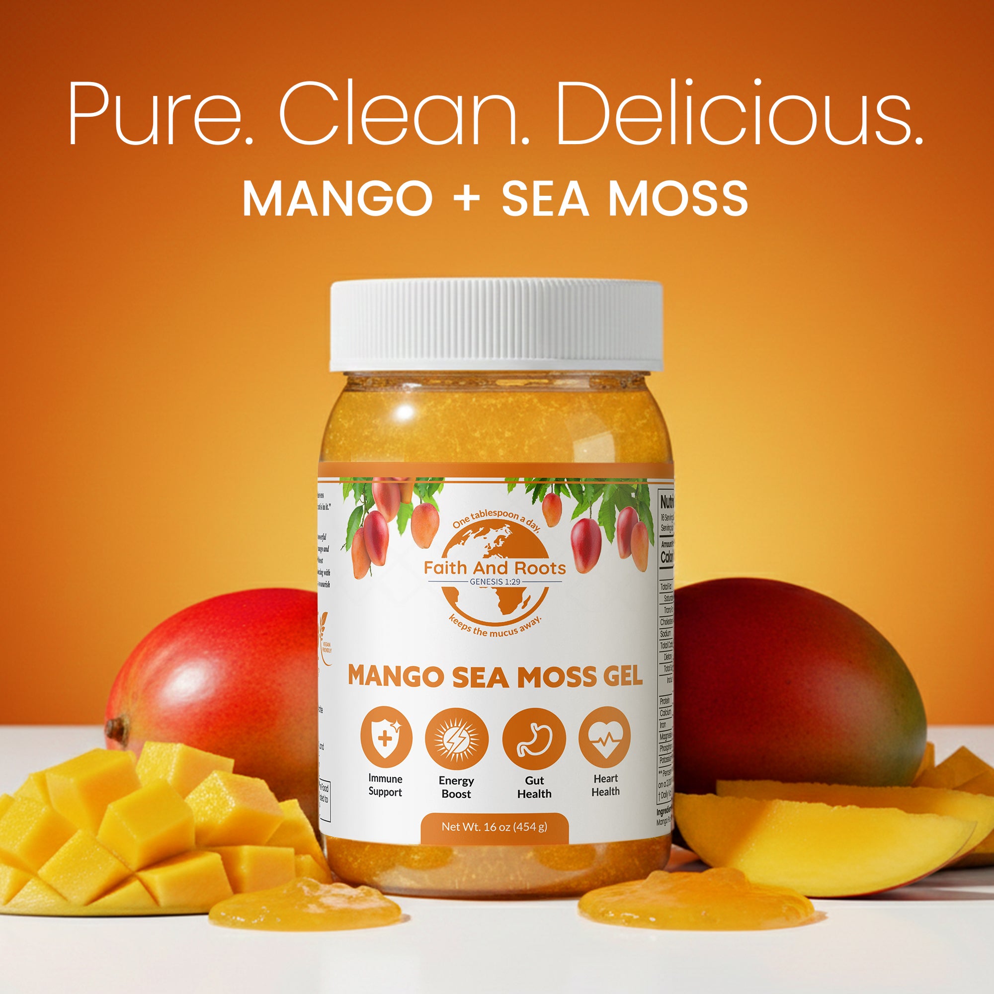 Mango Sea Moss Gel 16oz - Premium Wildcrafted | Faith And Roots