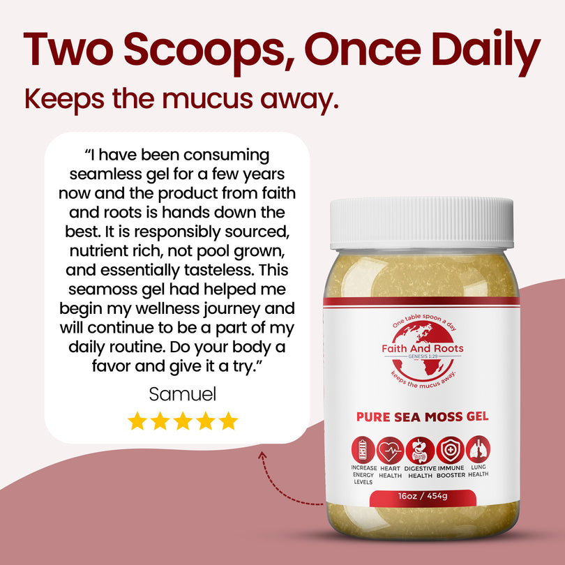Pure Sea Moss Gel 16oz - Wildcrafted & Unflavored | Faith And Roots